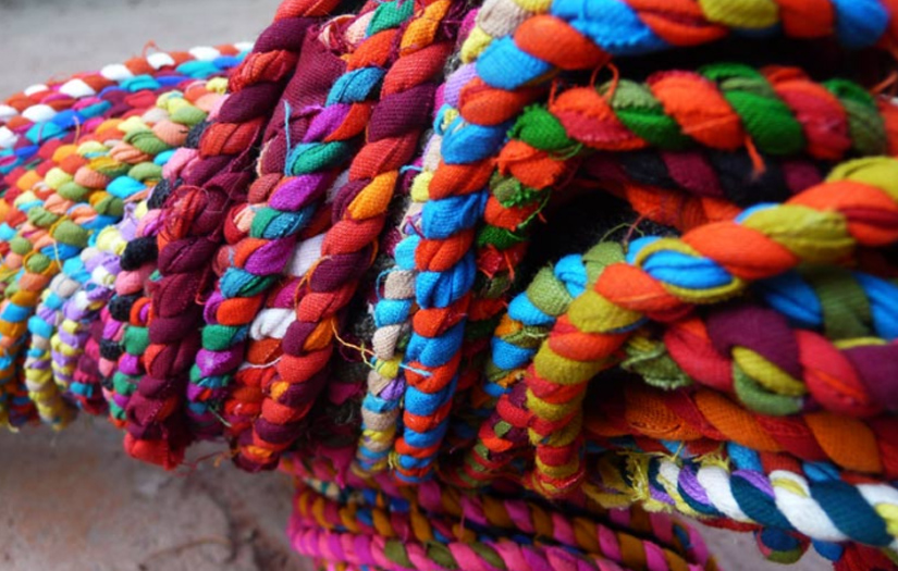 Spinning scrap to strings | Recycle Ropes making craft